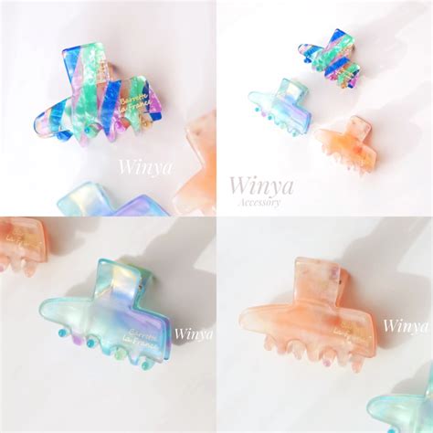 【winya 韓國飾品 】正韓 Barrette La France🇫🇷法國金標 幻彩小抓夾 髮夾 醋酸 鯊魚夾 髮飾 蝦皮購物