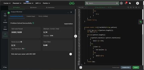 Gfg160 Java Dsa Geeksforgeeks Codingchallenge Kmp Stringproblems