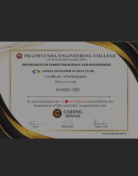 Dhanu Sri B On Linkedin Ilovecoding Codingninjas Gdsc Prathyushaengineeringcollege