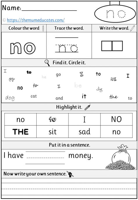 Free Phase 2 Tricky Words Worksheets Reception Early Years The Mum
