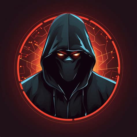 Premium Photo Hooded Hacker Logo Mascot