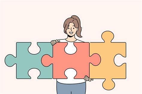 Premium Vector Successful Woman Unraveling Puzzle And Solving Complex Task While Developing