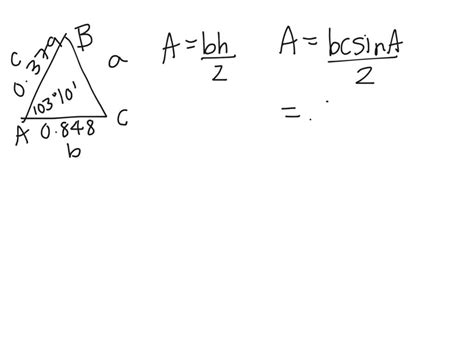 SOLVED The Following Problem Refers To Triangle ABC Find The Area Of The Triangle Round To