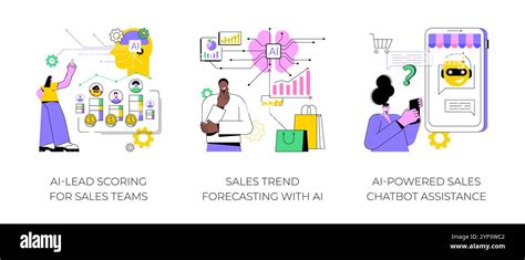 Artificial Intelligence In Sales Abstract Concept Vector Illustrations