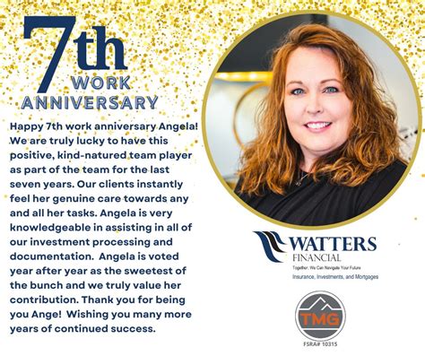 Congratulations And Happy Work Anniversary To Angela You Are Such An