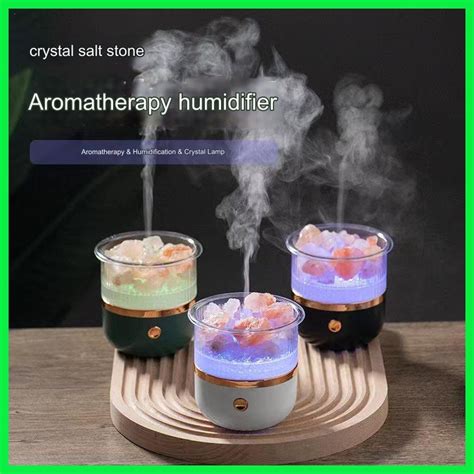 Salt Lamp Diffuser Salt Lamp Oil Diffuser Colorful Atmosphere Lamp Humidifier With 1 Pack Salt