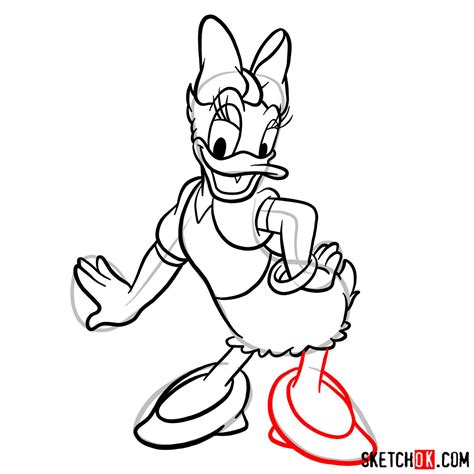 How To Draw Daisy Duck Sketchok Easy Drawing Guides