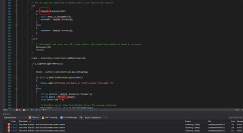 Switching Unity Build To Webgl Errors Moralis General Moralis Web3 Forum Largest Web3 Dev