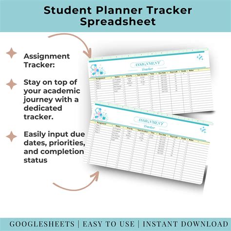 Student Planner Tracker Assignments For Students Students Academic
