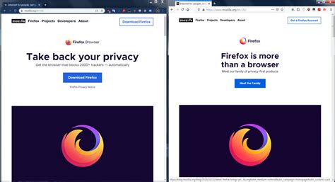 Difference Between Chrome And Firefox Even At Mozilla Main Page R Firefox