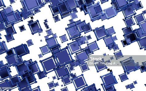 파란색 격자 및 추상 큐브 재료 과학 및 기술 3d 렌더링 0명에 대한 스톡 사진 및 기타 이미지 0명 3차원 형태 가능성 Istock