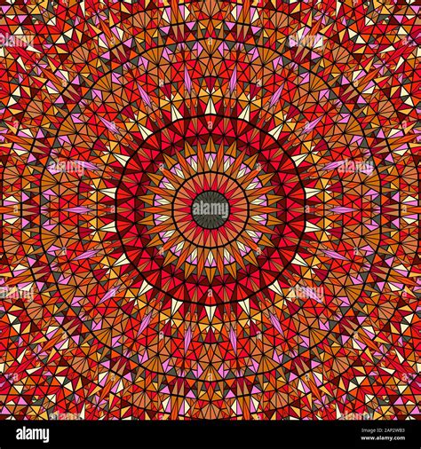 Polygonal Geometrical Circular Tile Mosaic Pattern Mandala Background Colorful Abstract