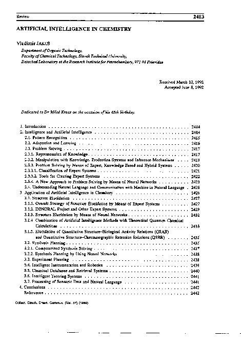 pdf artificial intelligence in chemistry