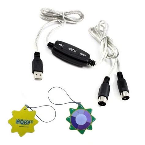HQRP USB IN OUT MIDI Interface Cable Converter PC To Music Keyboard Adapter Cord For M Audio