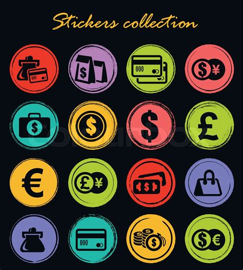 E Commers Icons Set Stock Vector Colourbox