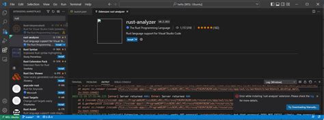 Rust Analyzer Vscode Extension Install Page Not Displayed Properly Rust Analyzer Vscode Extension Install Page Not Displayed Properly