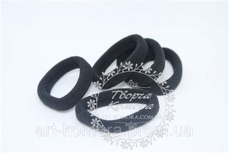 Гумки для волосся чорні Зовнішній діаметр 4 см 10 шт продаж ціна у Івано Франківську