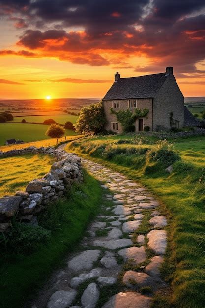 Premium Ai Image Sunset Landscape