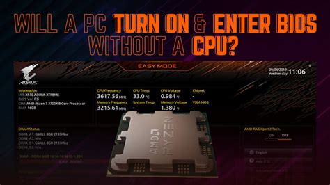 Will A Pc Turn On And Enter Bios Without A Cpu