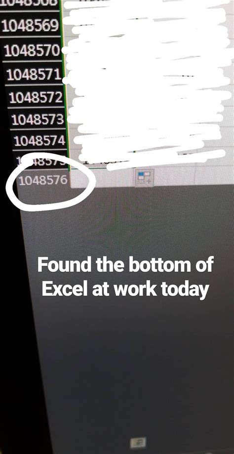 Made It To The Row Limit Of Microsoft Excel At Work Today R