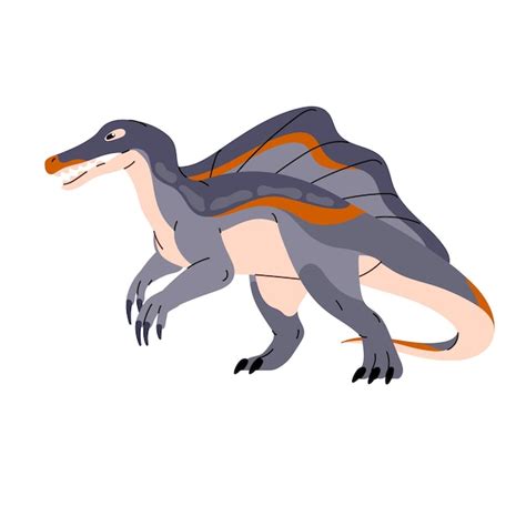 Premium Vector Spinosaurus Big Carnivorous Dinosaur With Claws Dangerous Dino Reptile With