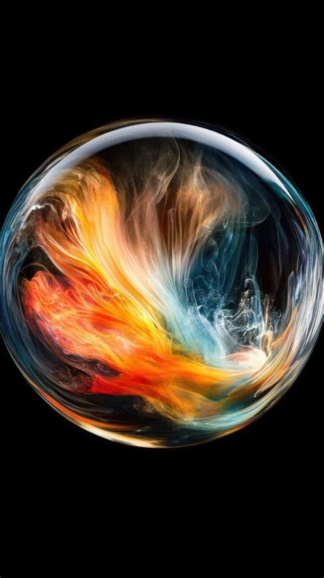 Abstract Sphere Vivid Colors Swirl Dynamically Mesmerizing Visuals Artistic Design Stock