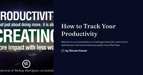 How To Track Your Productivity
