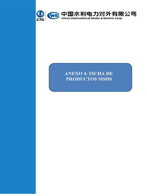 Anexo 04 Ficha De Productos Msds Pdf