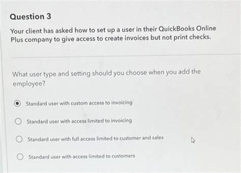 Solved Question 3 Your Client Has Asked How To Set Up A User