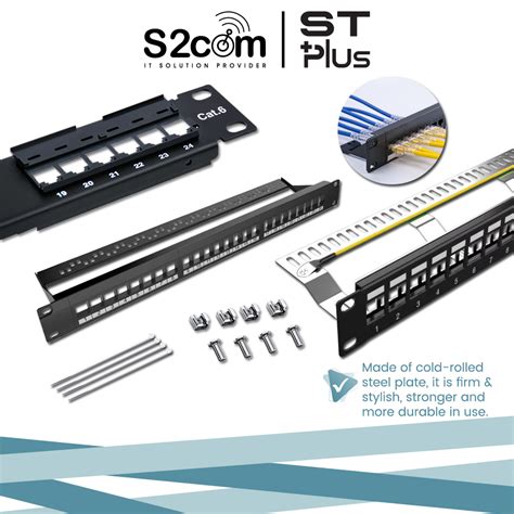 24 Ports Shielded Unshielded Cat6 Cat6A RJ45 19 1U Rackmount Blank Patch Panel Shopee Malaysia