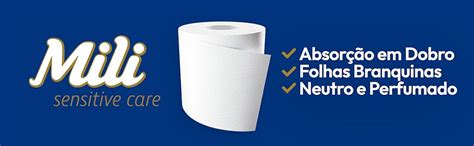 Mili Papel Higiênico Sensitive Care 30m Folha Dupla Neutro 4 Rolos