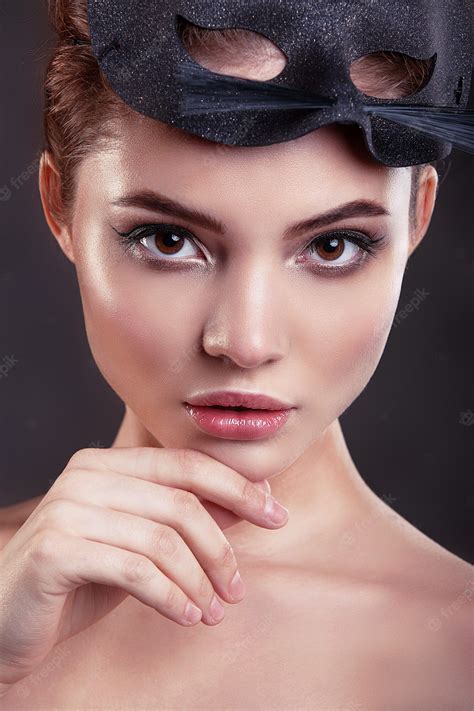 Premium Photo Portrait Of A Beautiful Female Model With Makeup And