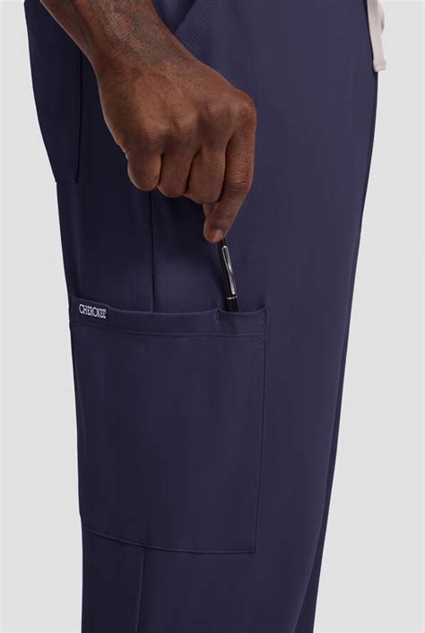 Cherokee Achieve Mens 5 Pocket Stretch Straight Leg Cargo Scrub Pants