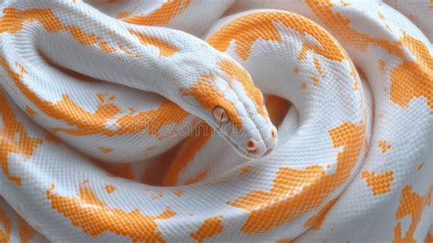 Orange And White Python Snake Coiled Beautifully Stock Illustration Orange And White Python Snake Coiled Beautifully Stock Illustration