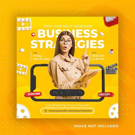 라이브 스트리밍 비즈니스 워크샵 소셜 미디어 게시물 Instagram 템플릿 프리미엄 Psd 파일