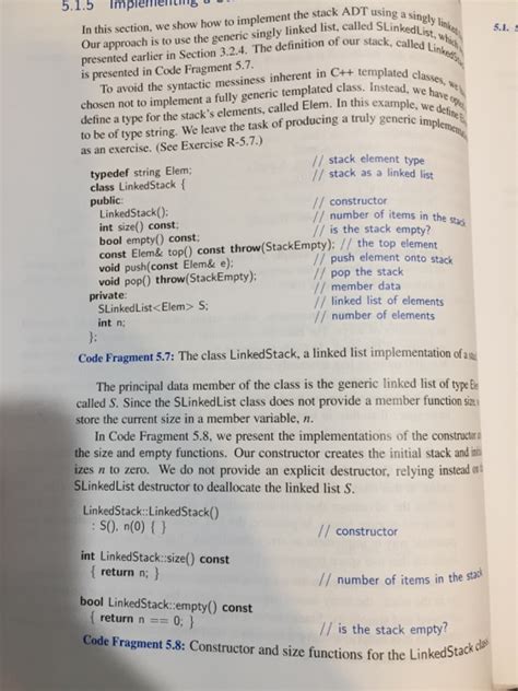 Solved Write A C Program That Implements A Stack Using A