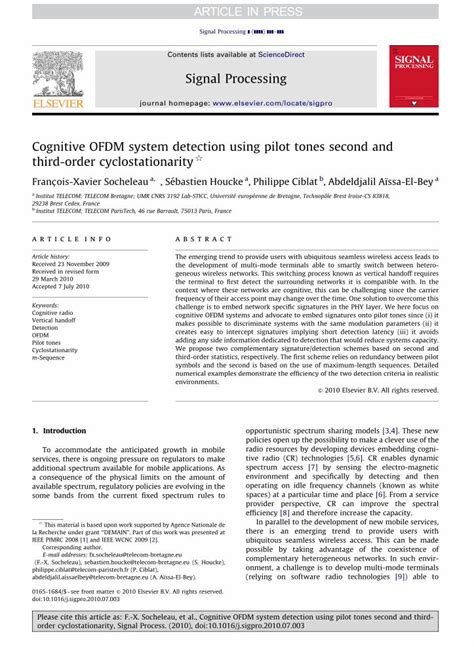 Pdf Cognitive Ofdm System Detection Using Pilot Tones Second Dokumen Tips