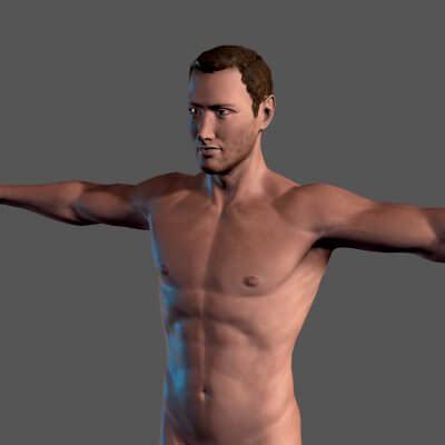 Naked Man Character D Model By IGOR