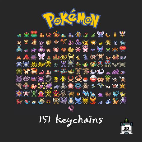 Fichier 3d Paquet Pokémon Kanto Porte Clés・plan Pour Imprimante 3d