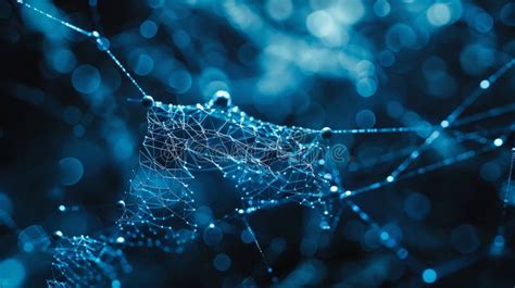 Abstract Network Connections With Blue Lights Representing Digital Communication Technology