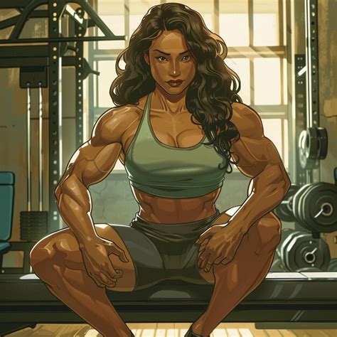 Premium Photo Gym Goddess Latina Fitness Model Showcasing Her Physique
