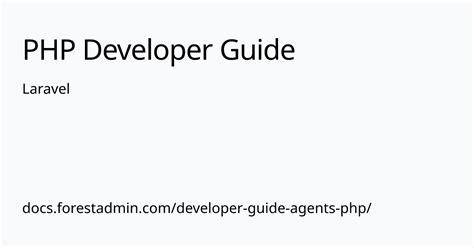 Laravel Php Developer Guide