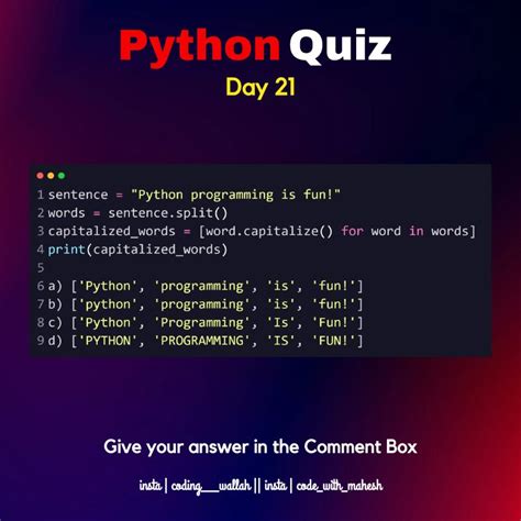 Join Python Quiz Day 21 Developer Mahesh Posted On The Topic Linkedin