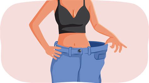그녀의 체중 감량 벡터 일러스트 레이 션을 과시 할 수없는 여자 다이어트에 대한 스톡 벡터 아트 및 기타 이미지 다이어트 무게 사람들 Istock