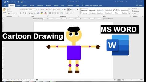 How To Draw In Microsoft Word Cartoon Draw Using Available Shapes In Ms Word Word Drawings