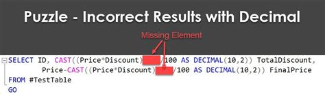 Sql Server Puzzle Incorrect Results With Decimal Sql Authority With Pinal Dave