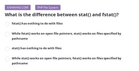 What Is The Difference Between Stat And Fstat Examians