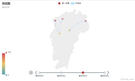 pyecharts绘制自定义点 连线取消箭头 时间帧叠加