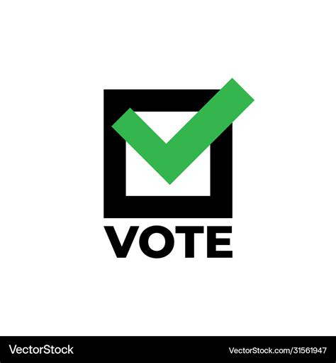 Check Mark Icon On White Background Vote Icon Vector Image