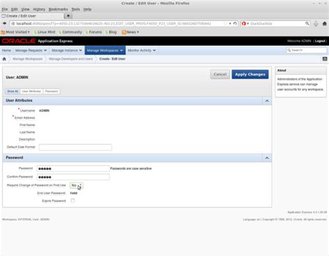 Turning Off Password Expiration On Oracle Xe And Apex The Anti Kyte